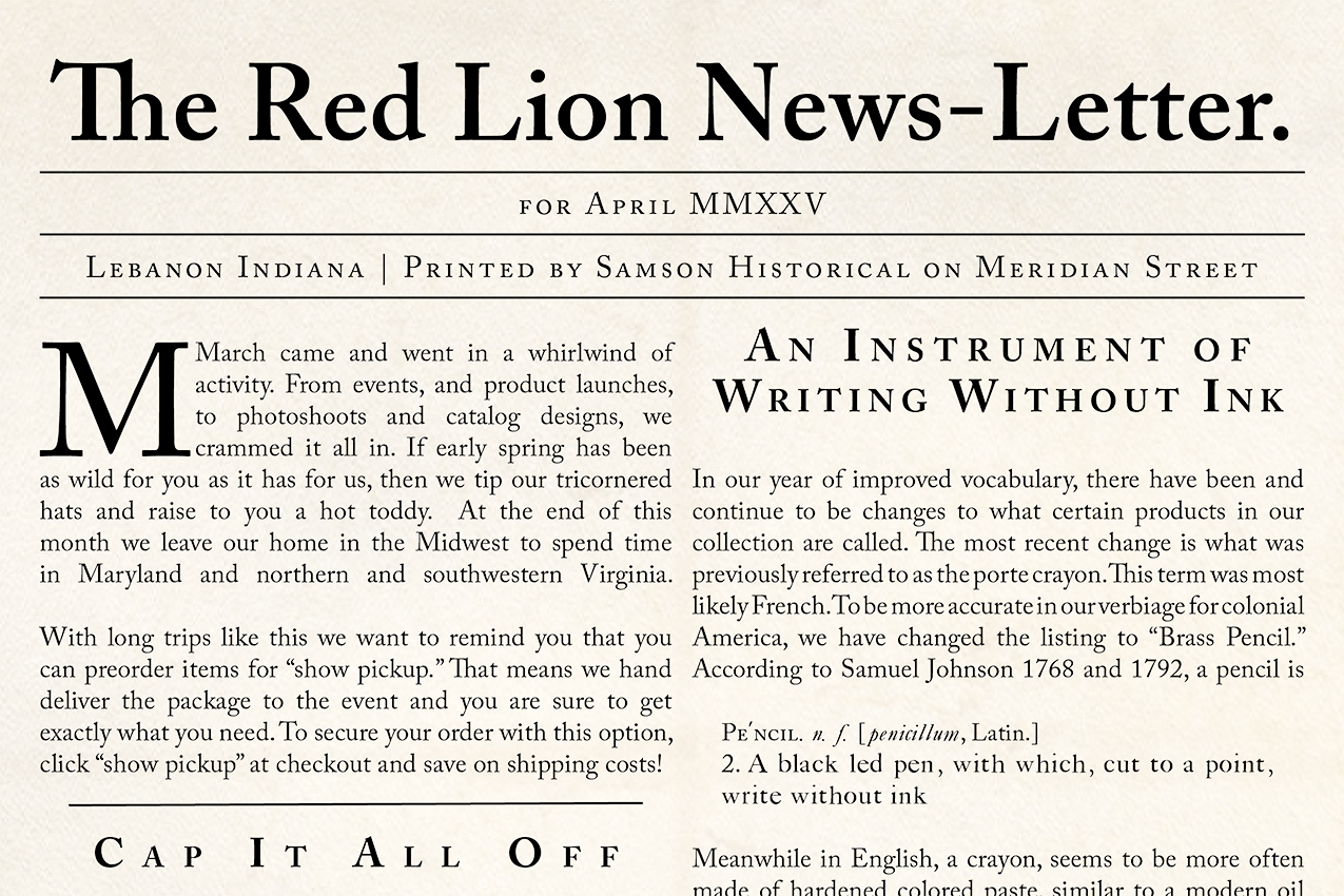 The Red Lion News-Letter - Samson Historical