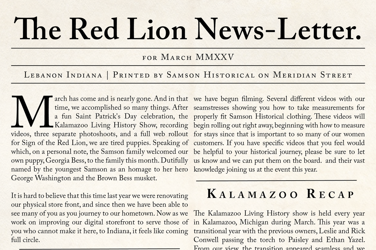 The Red Lion News-Letter - Samson Historical