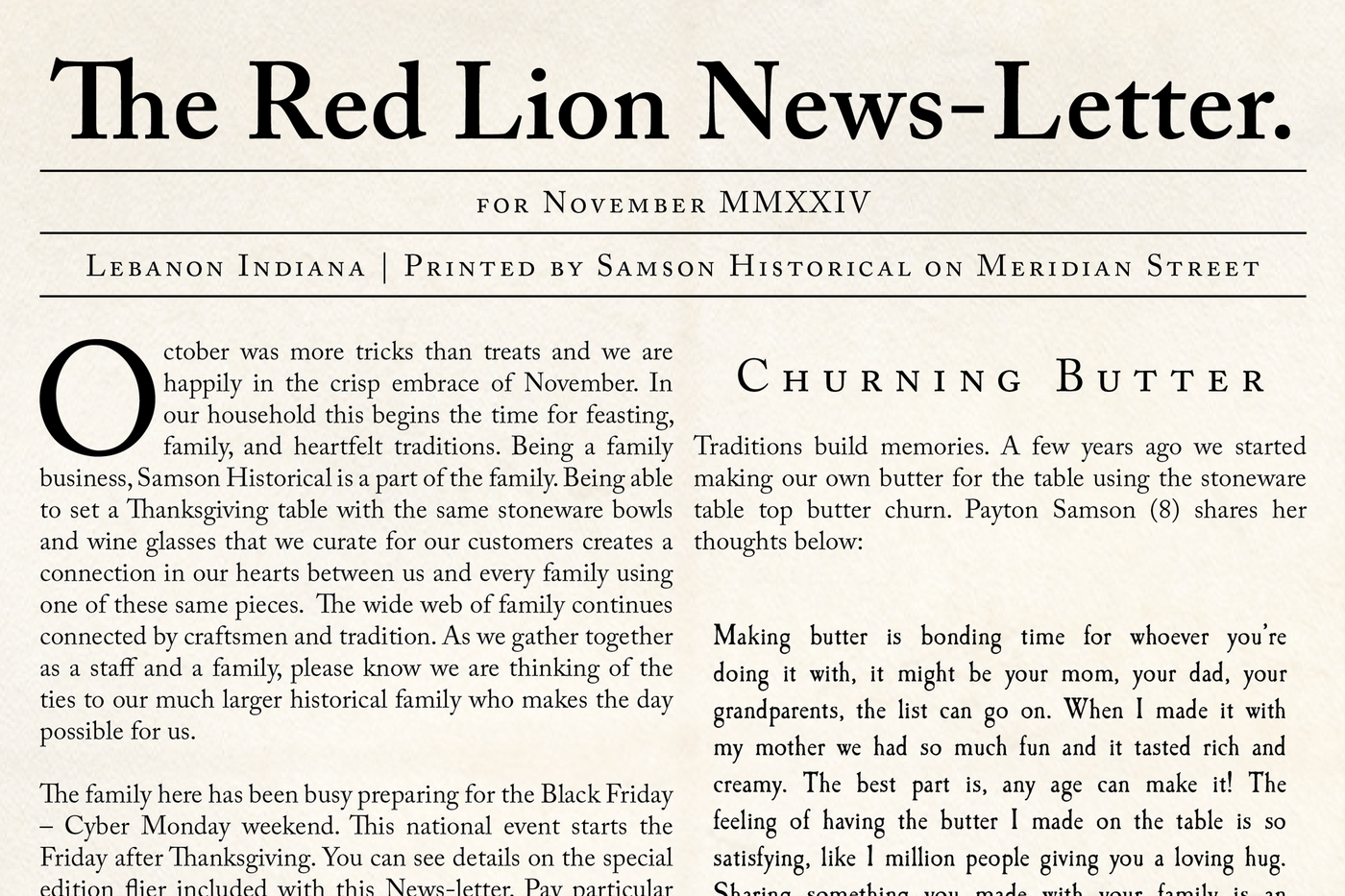 The Red Lion News-Letter - Samson Historical