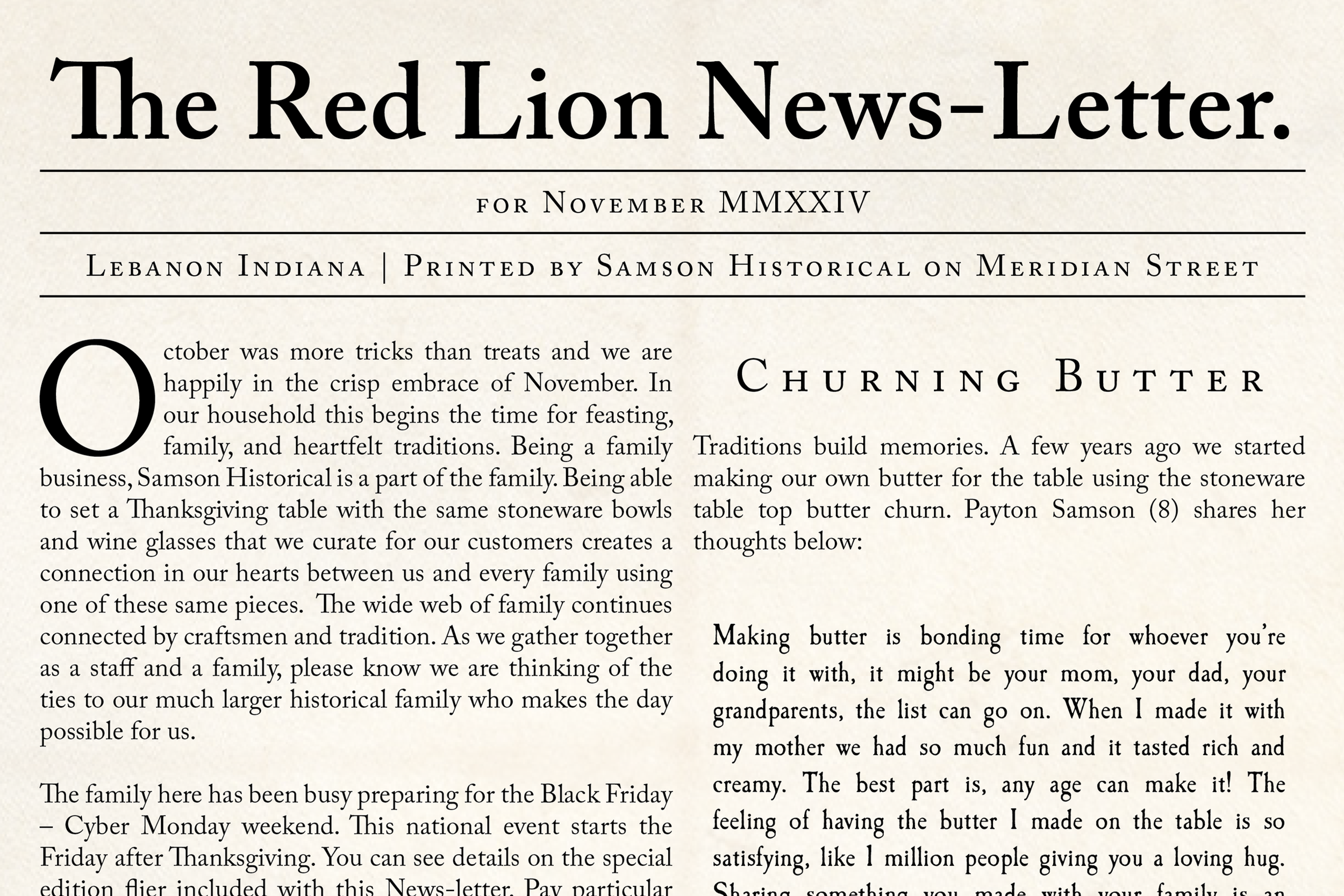 The Red Lion News-Letter - Samson Historical