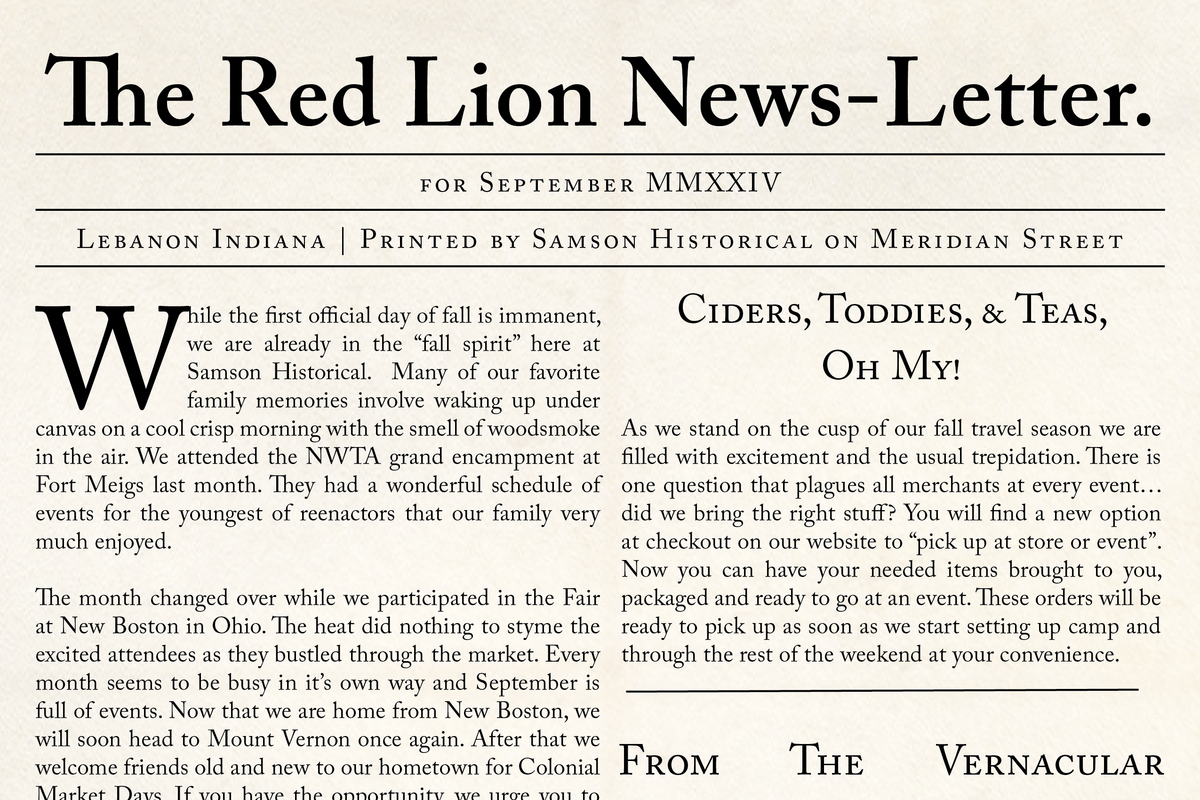 The Red Lion News-Letter - Samson Historical