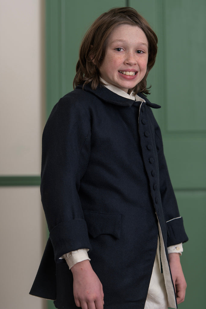 Boys Wool Frock Coat | Navy - Samson Historical