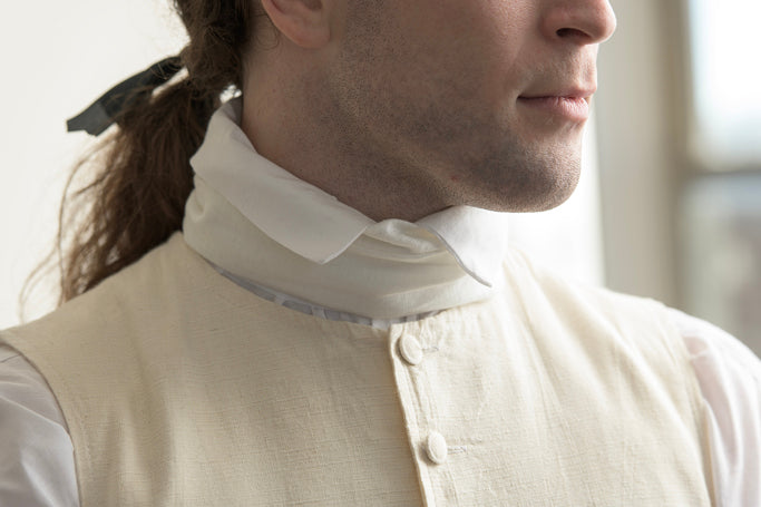 White Linen Neck Stock - Samson Historical