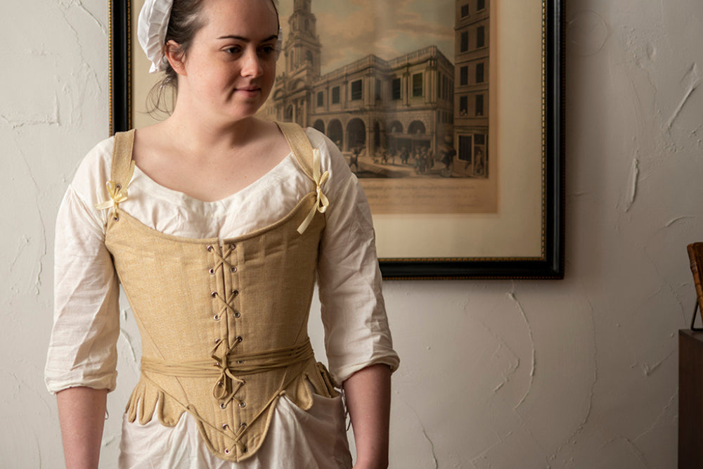 Front Lacing Linen Stays - Samson Historical