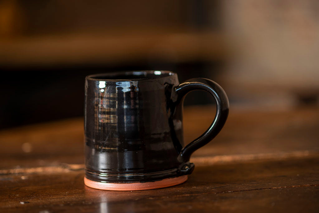 Black Glazed Redware Mug - Samson Historical