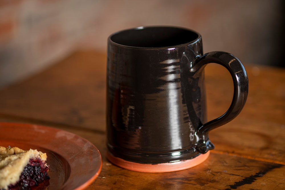 Black Glazed Redware Mug - Samson Historical