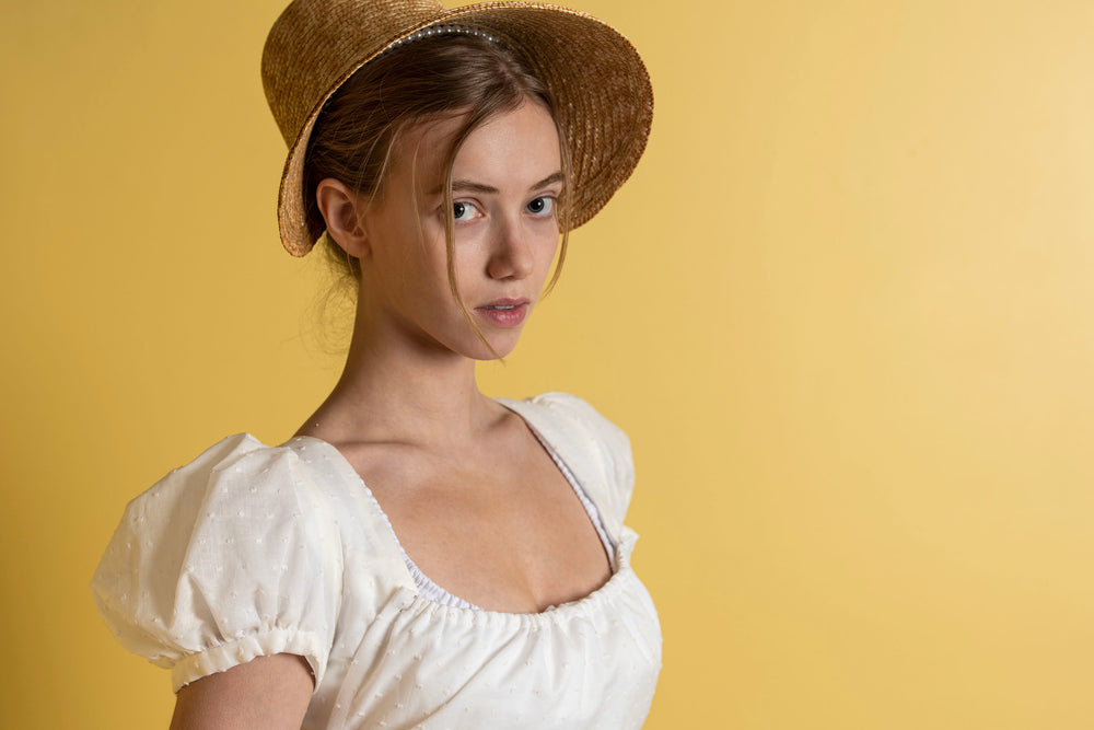 High Crown Straw Bonnet | Regency - Samson Historical