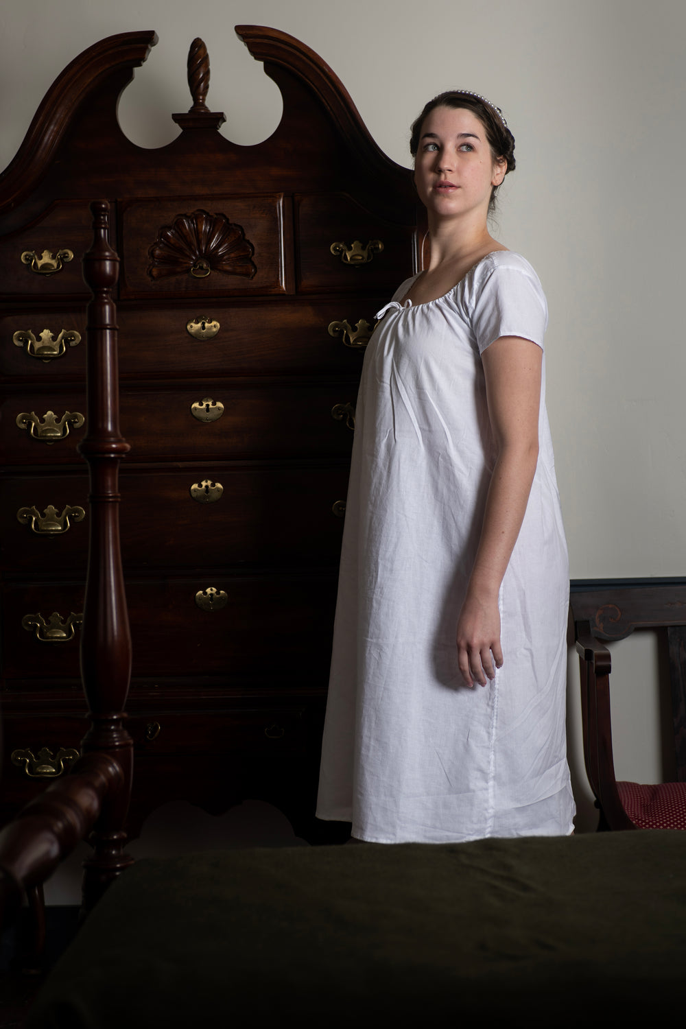 Short Sleeve Cotton Shift | Regency - Samson Historical