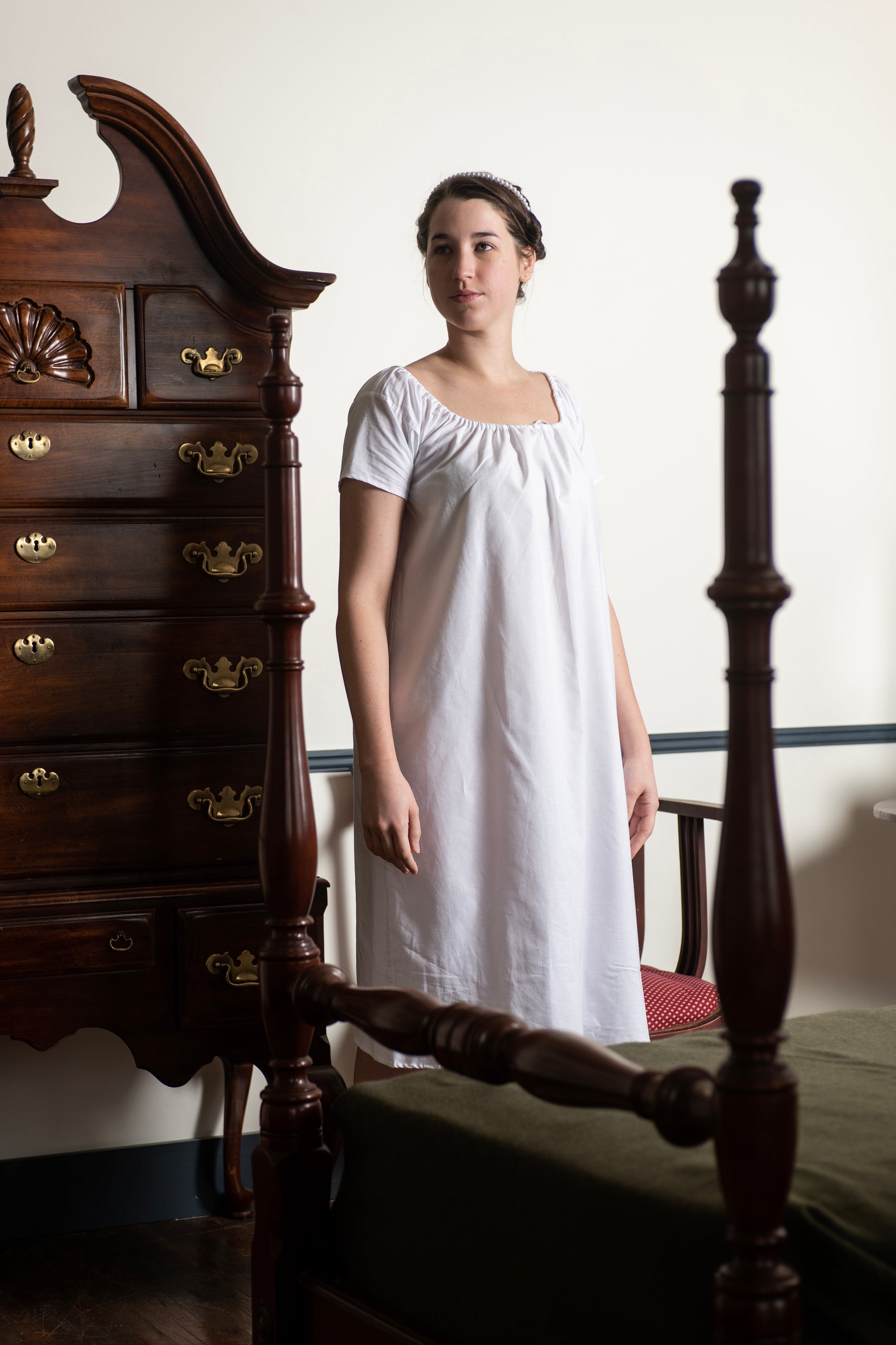 Short Sleeve Cotton Shift | Regency - Samson Historical