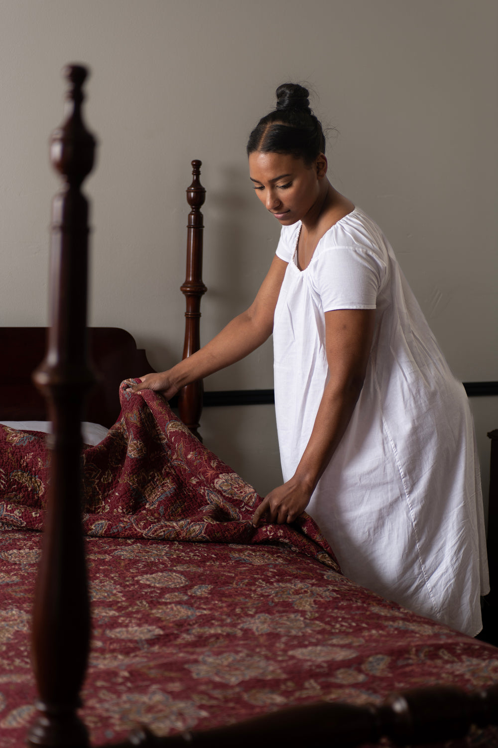 Short Sleeve Cotton Shift | Regency - Samson Historical