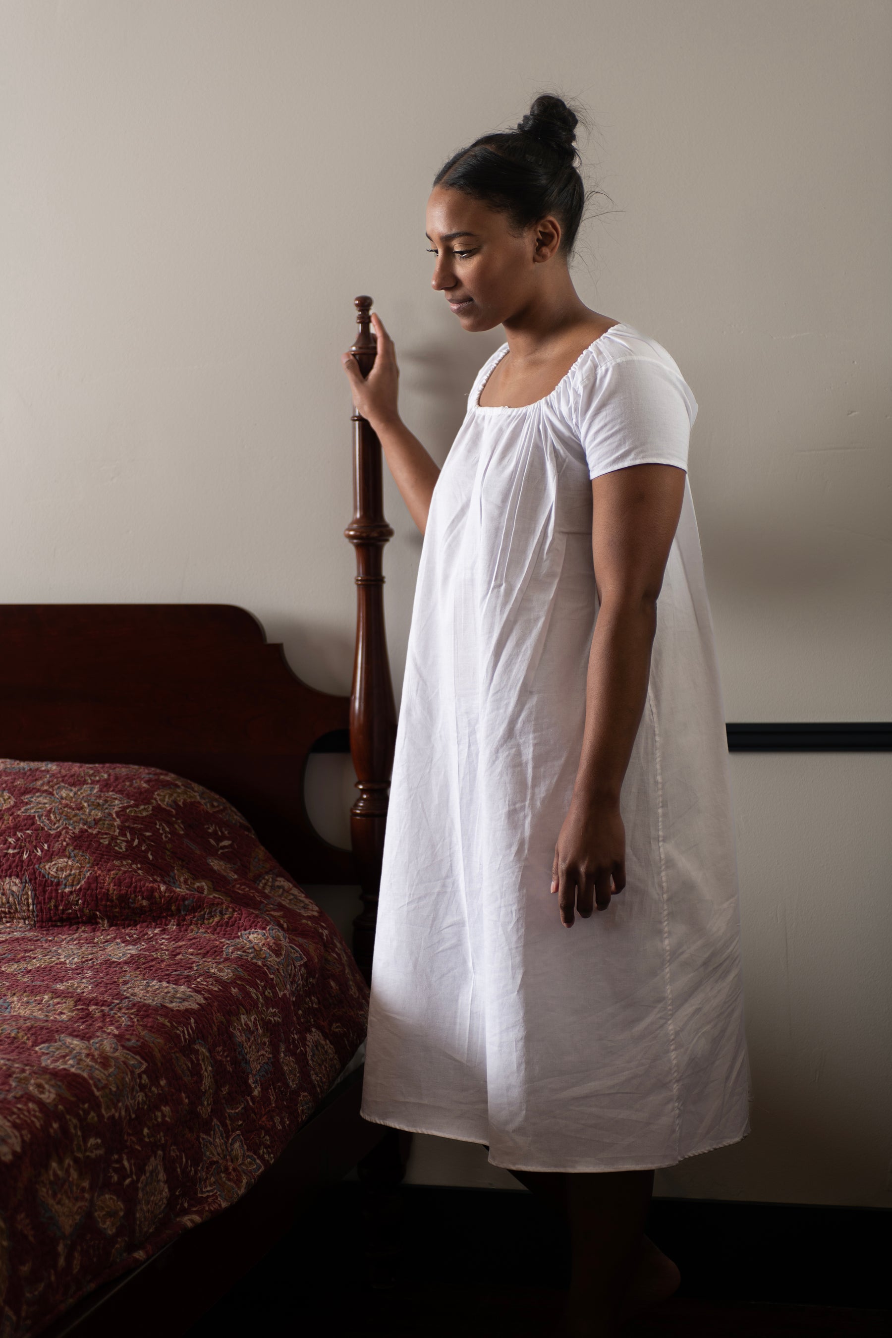 Short Sleeve Cotton Shift | Regency - Samson Historical