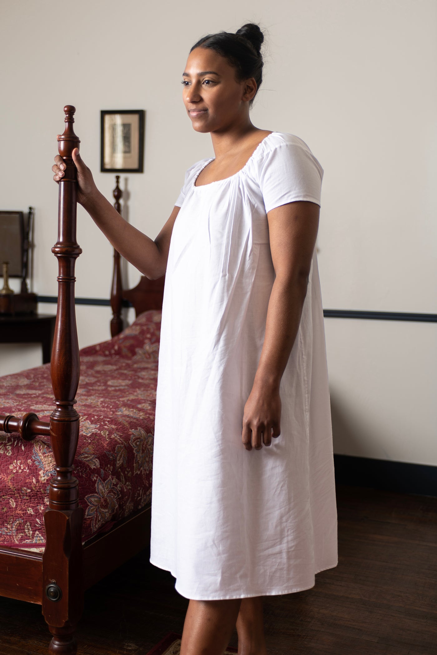 Short Sleeve Cotton Shift | Regency - Samson Historical