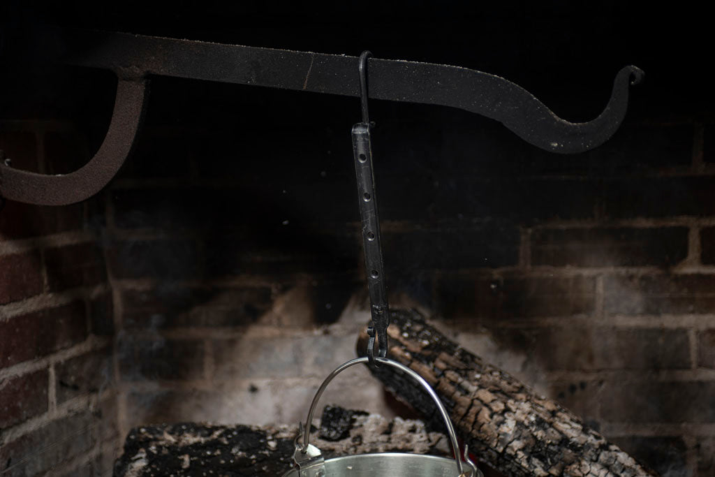Open Hearth Cooking Tools Cooking On Open Hearth Stock Photo