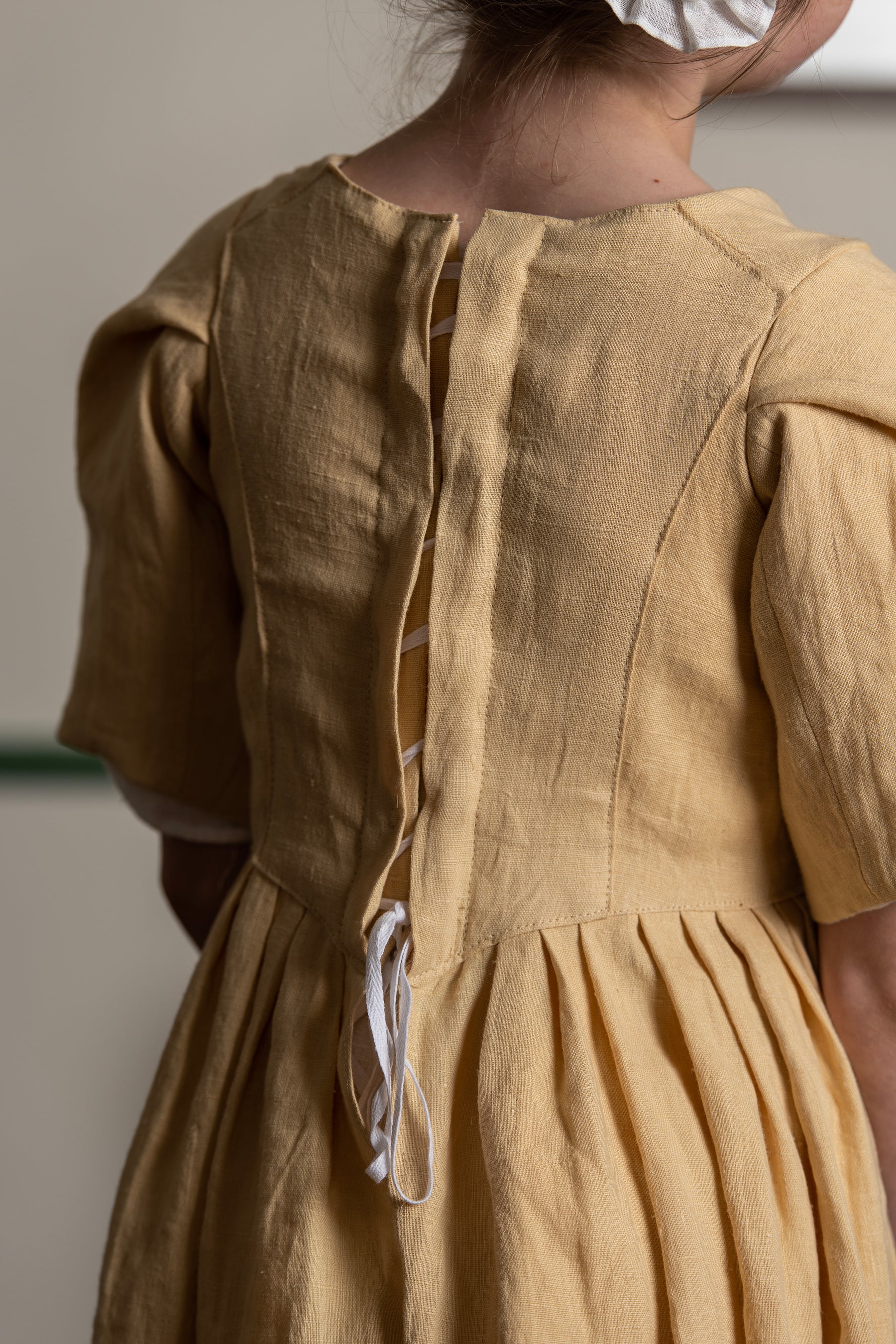 Girls Gown | Yellow Linen - Samson Historical