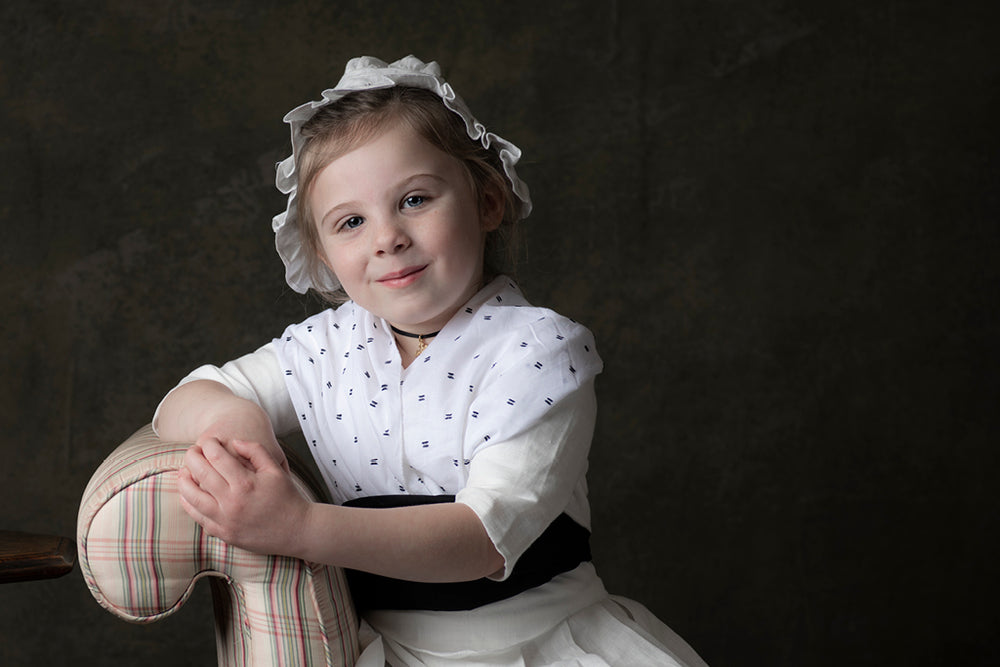 Small Gathered Linen Cap - Samson Historical